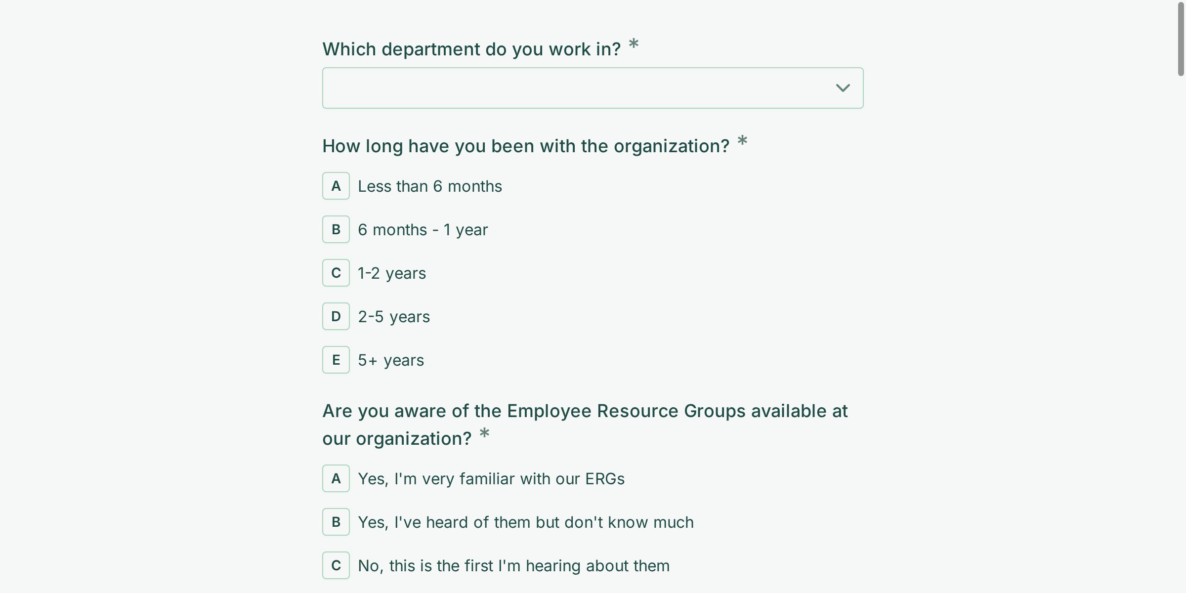 Employee Resource Group (ERG) Participation Survey Form