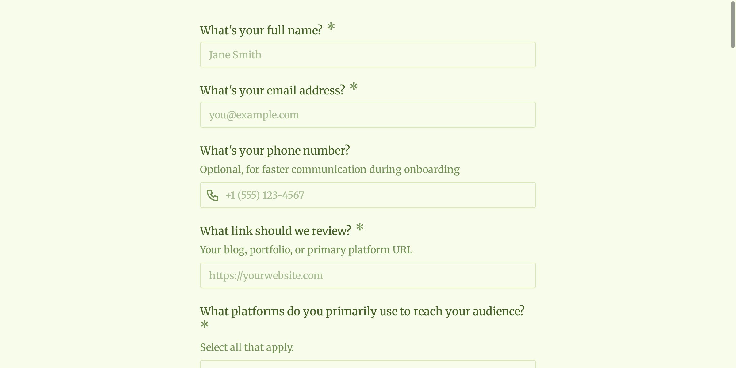 Affiliate Program Application Form for ADHD Body Doubling Services