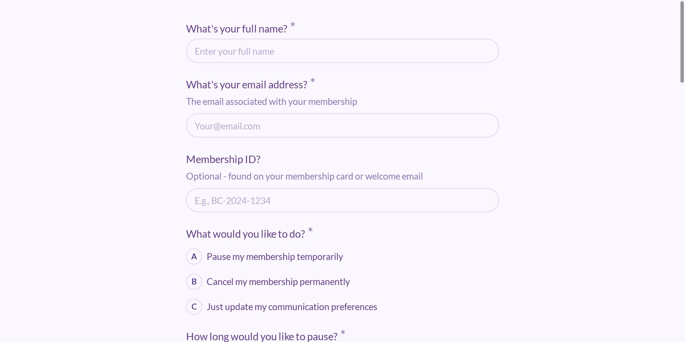 Book Club Membership Exit Form
