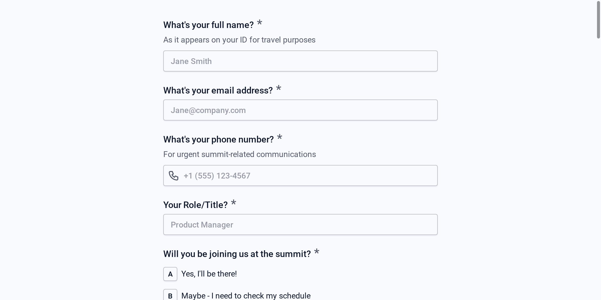 Beta Tester Annual Summit 2025 Form for RSVP and Travel Planning
