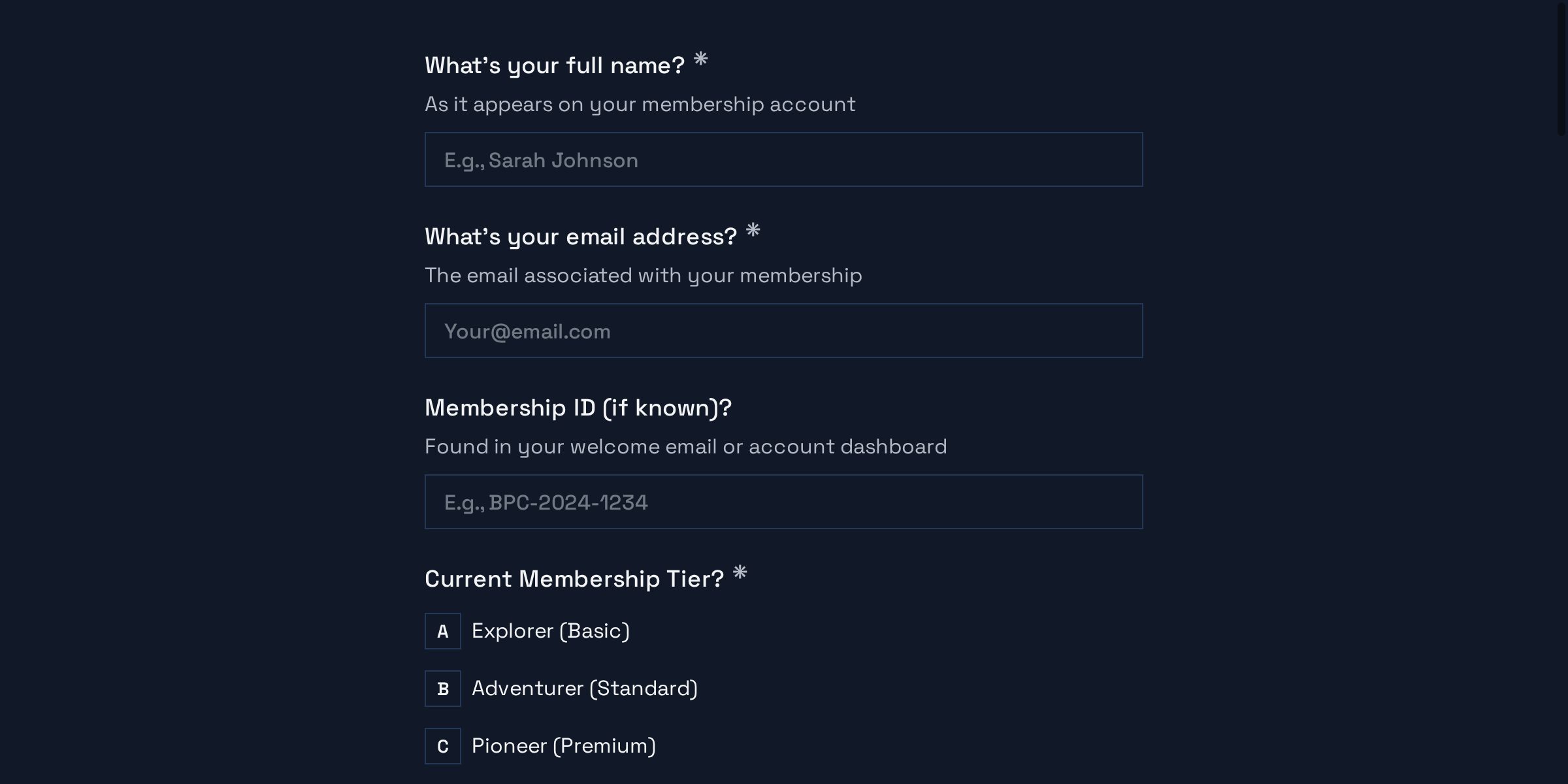 Membership Cancellation Request Form