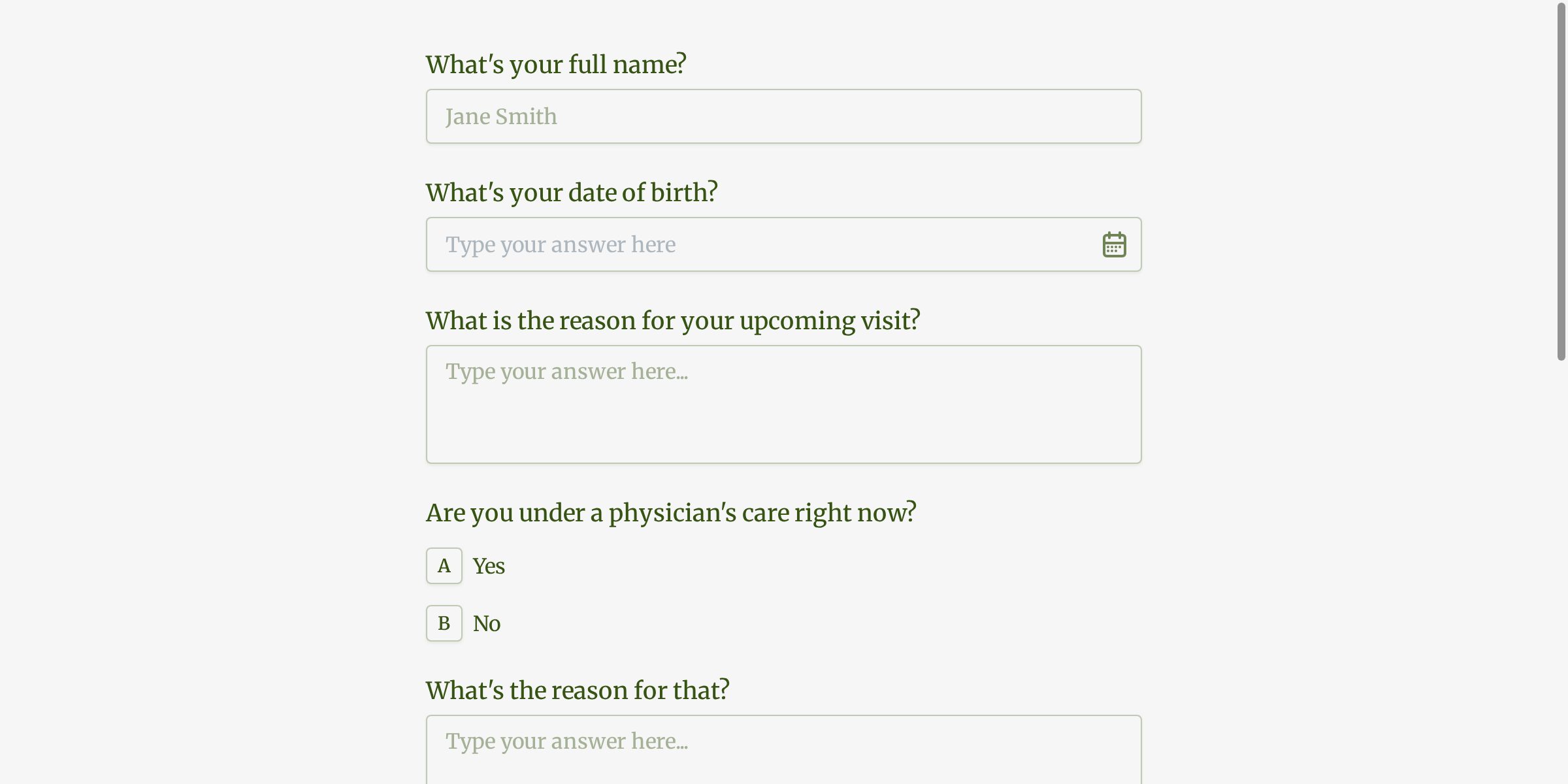 Patient Health History Questionnaire