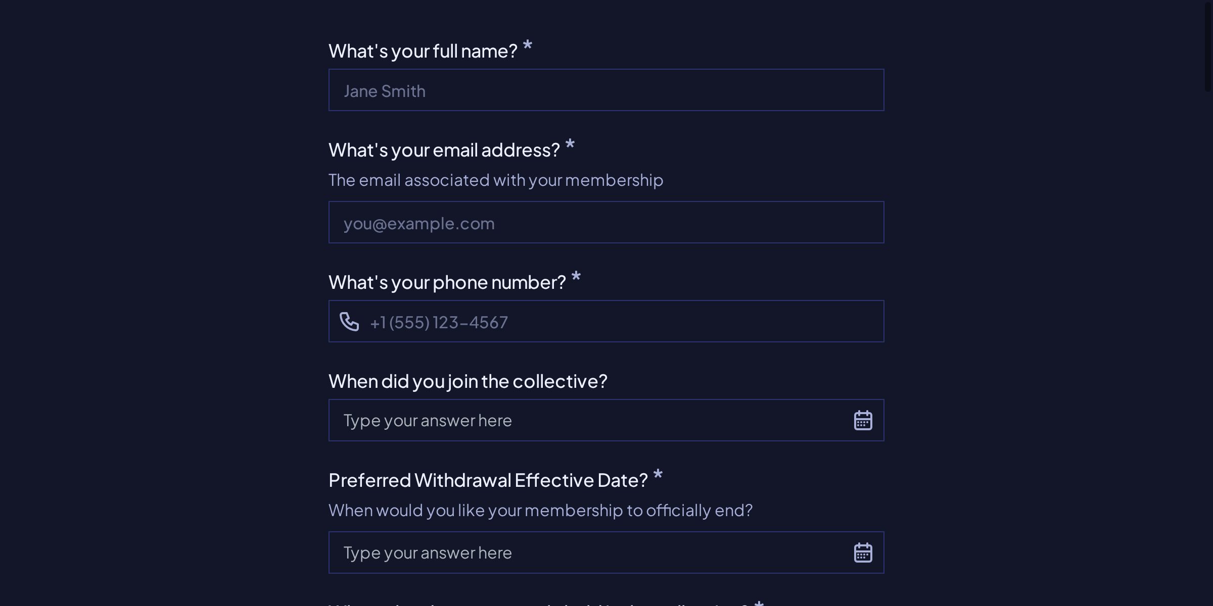 Bike Bus Collective Membership Withdrawal Form