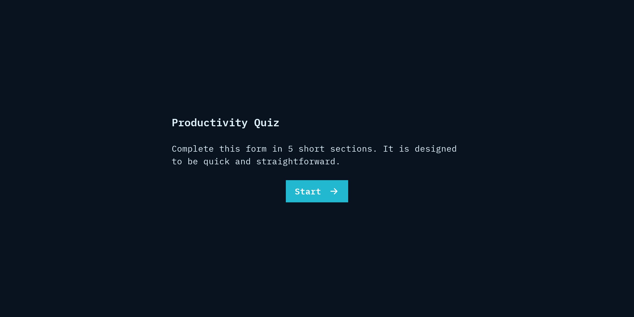 Productivity Quiz Form