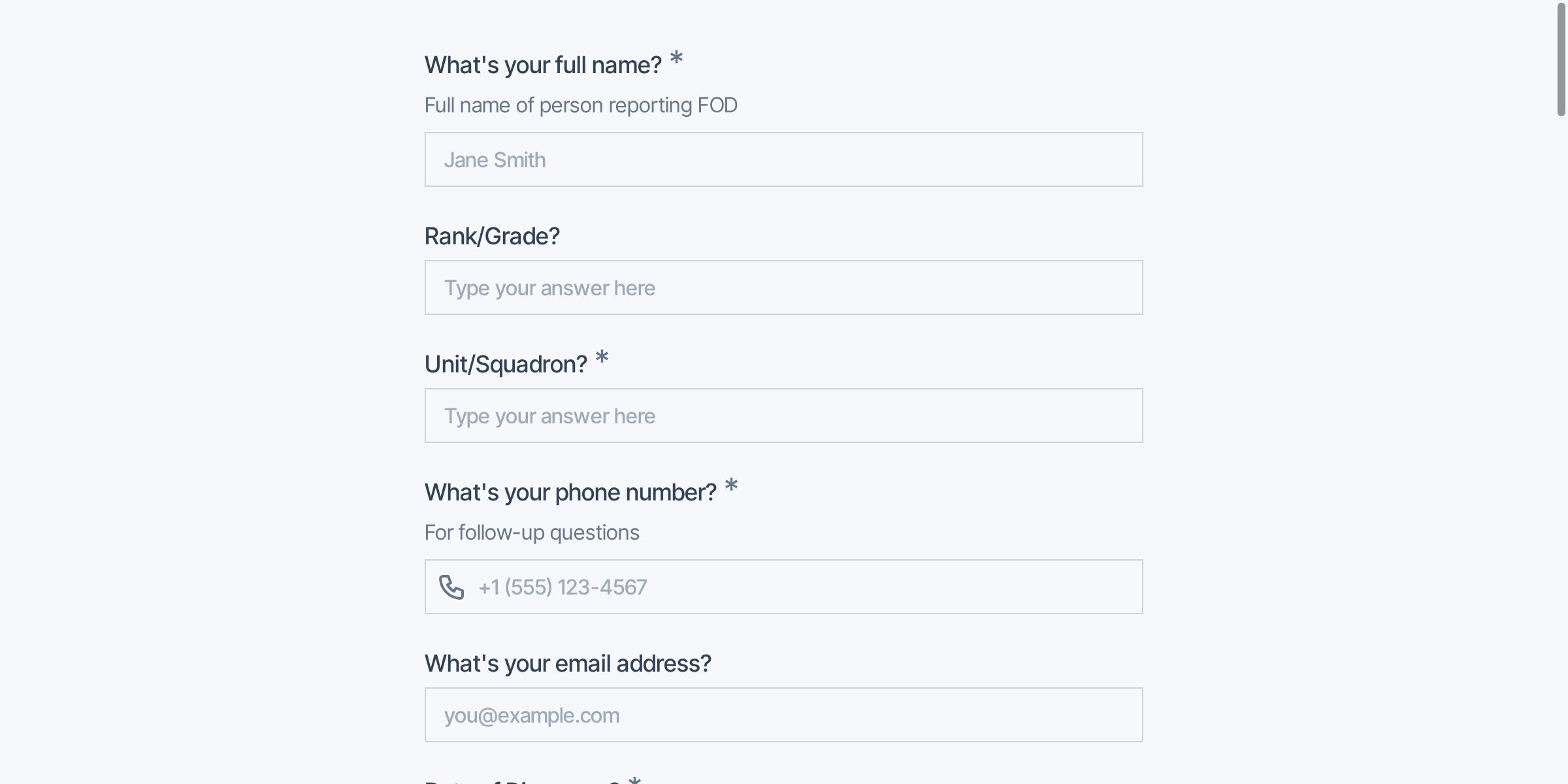 Air Force Base Runway Foreign Object Debris Incident Report Form