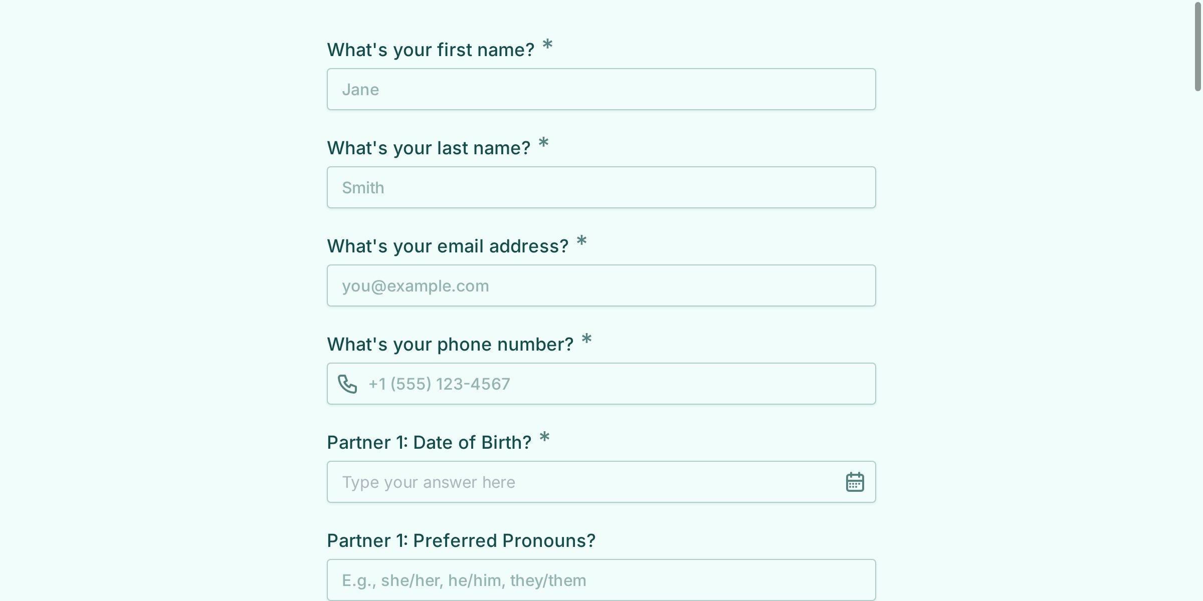 Couples Therapy Intake Form