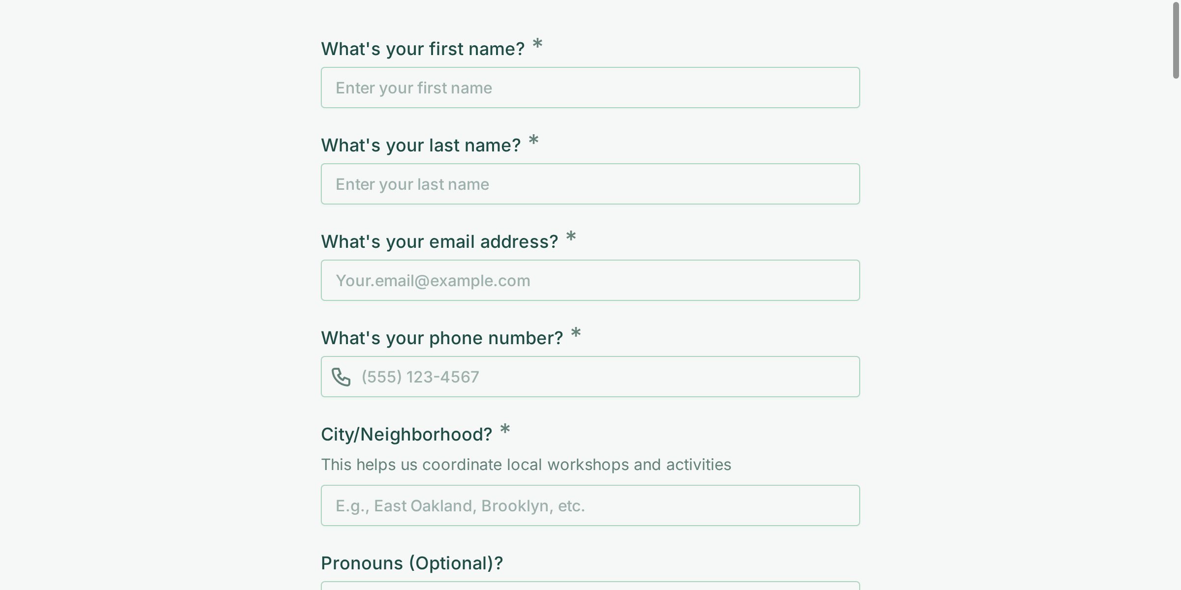 Community Herbalism Volunteer Application Form