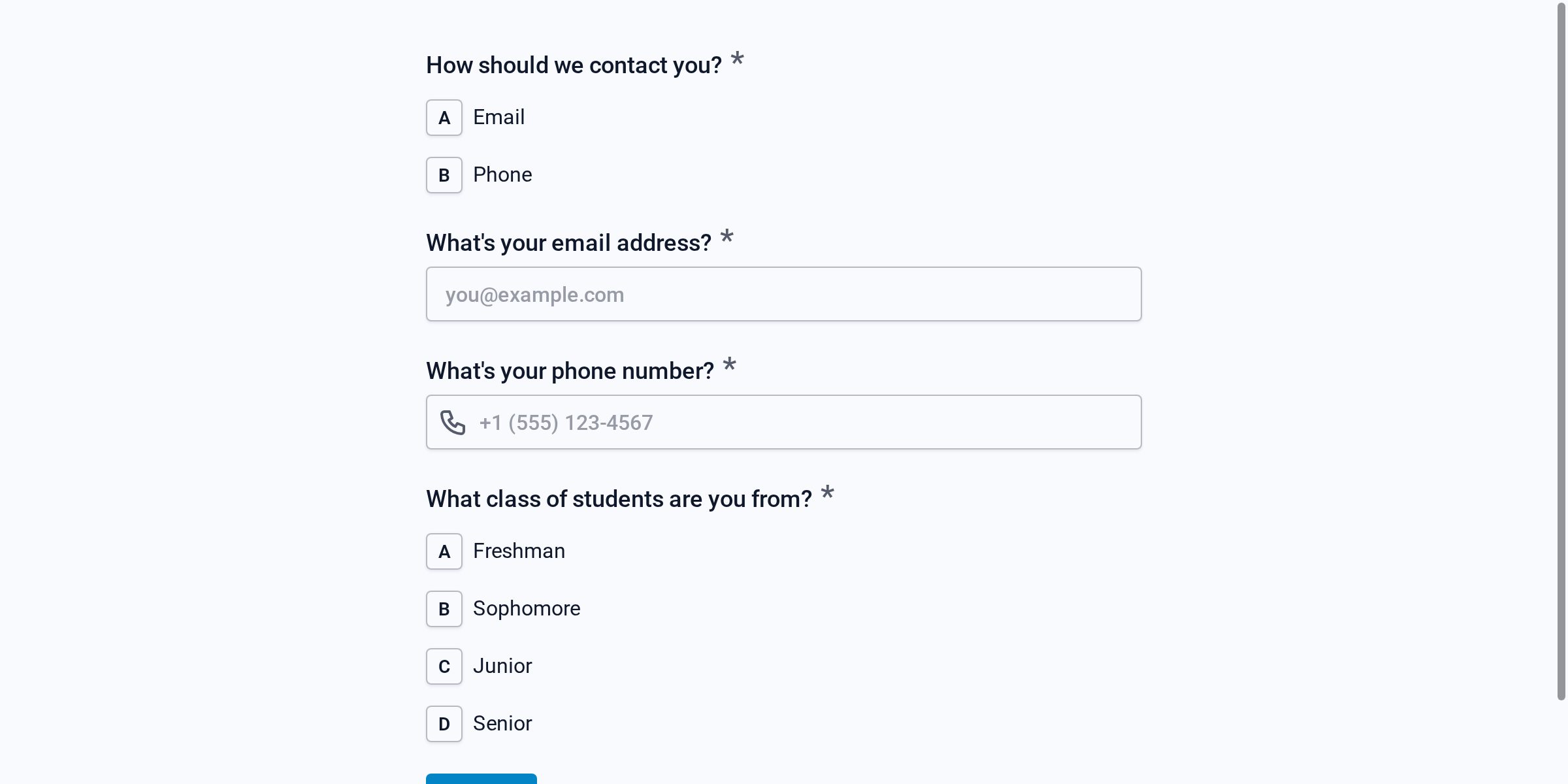 Sign Up Sheet Form for Student Sports Tryouts