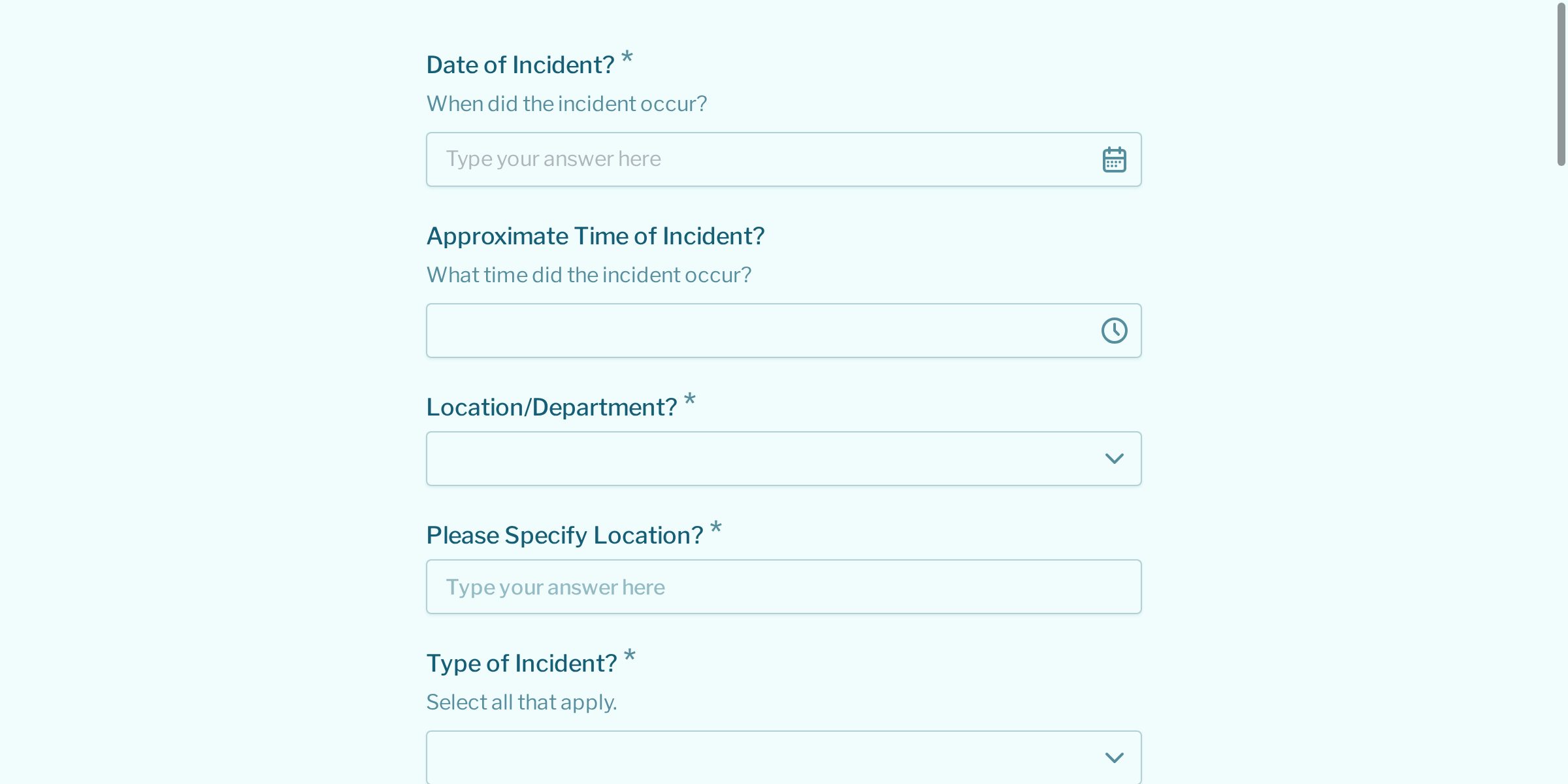 Confidential Medical Error Incident Report Form