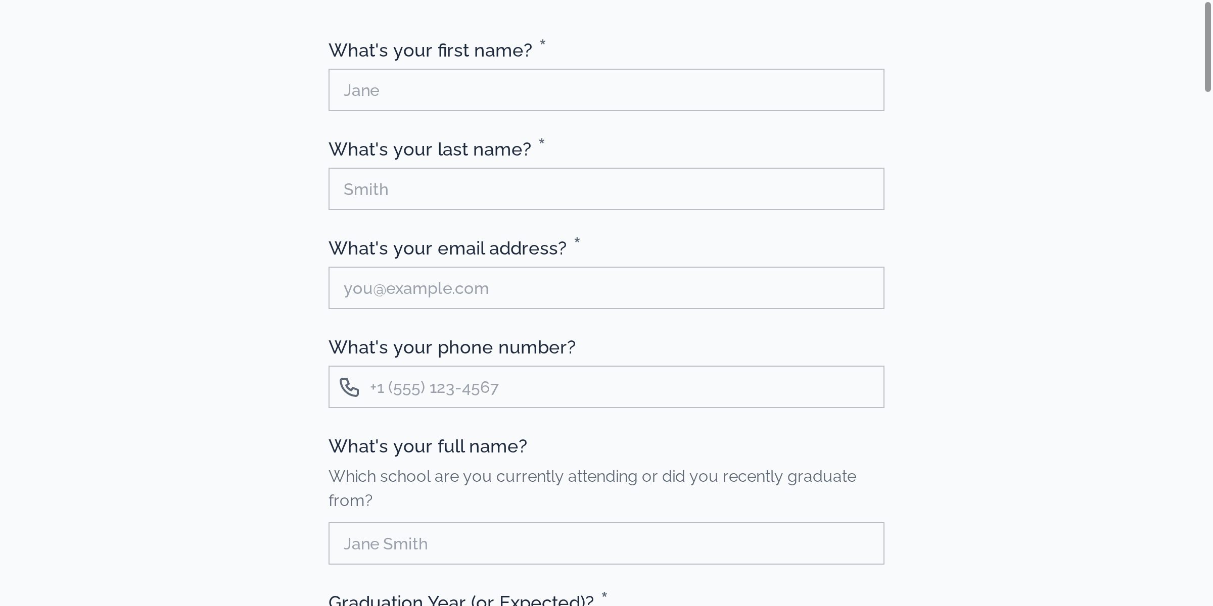 Gap Year Program Inquiry Form Template for Education Programs