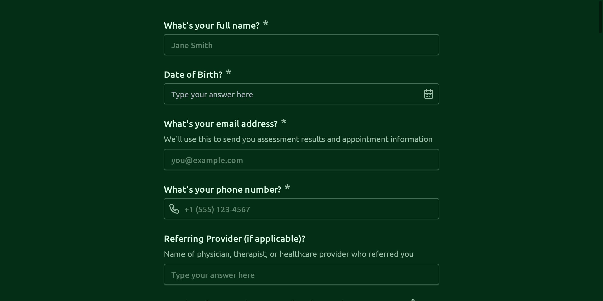 Anxiety Disorder Diagnostic Assessment Form