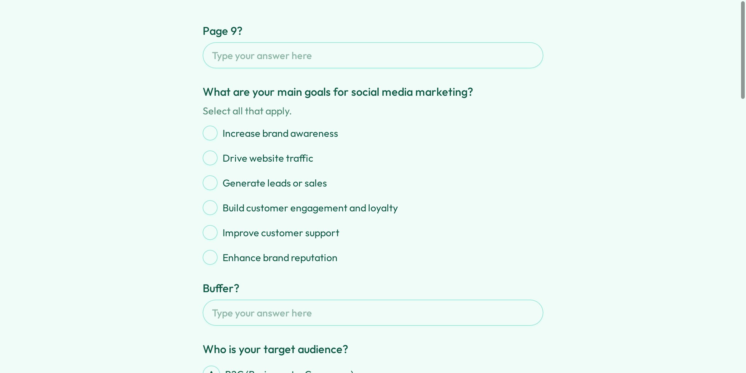 Social Media Marketing Quiz Template for Audience and Strategy Insigh…