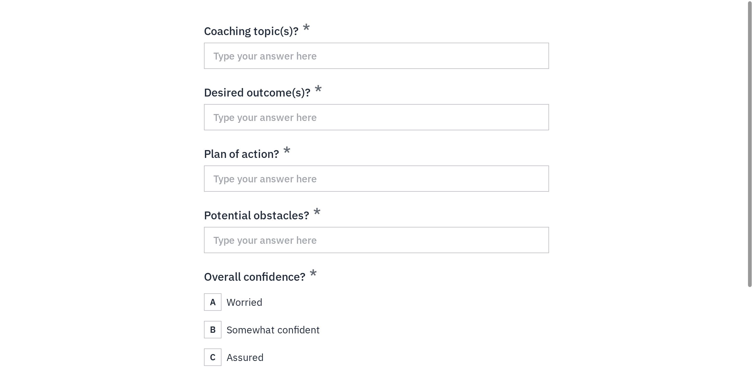 Employee Coaching Form Template for 1:1 Meetings