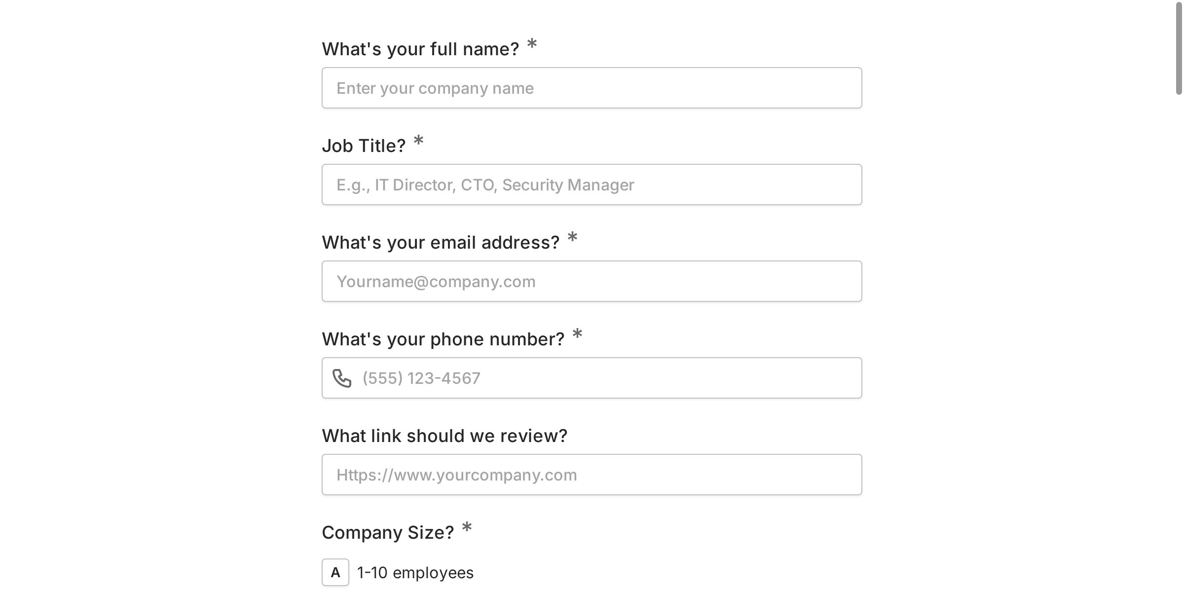 Cybersecurity Threat Assessment Request Form