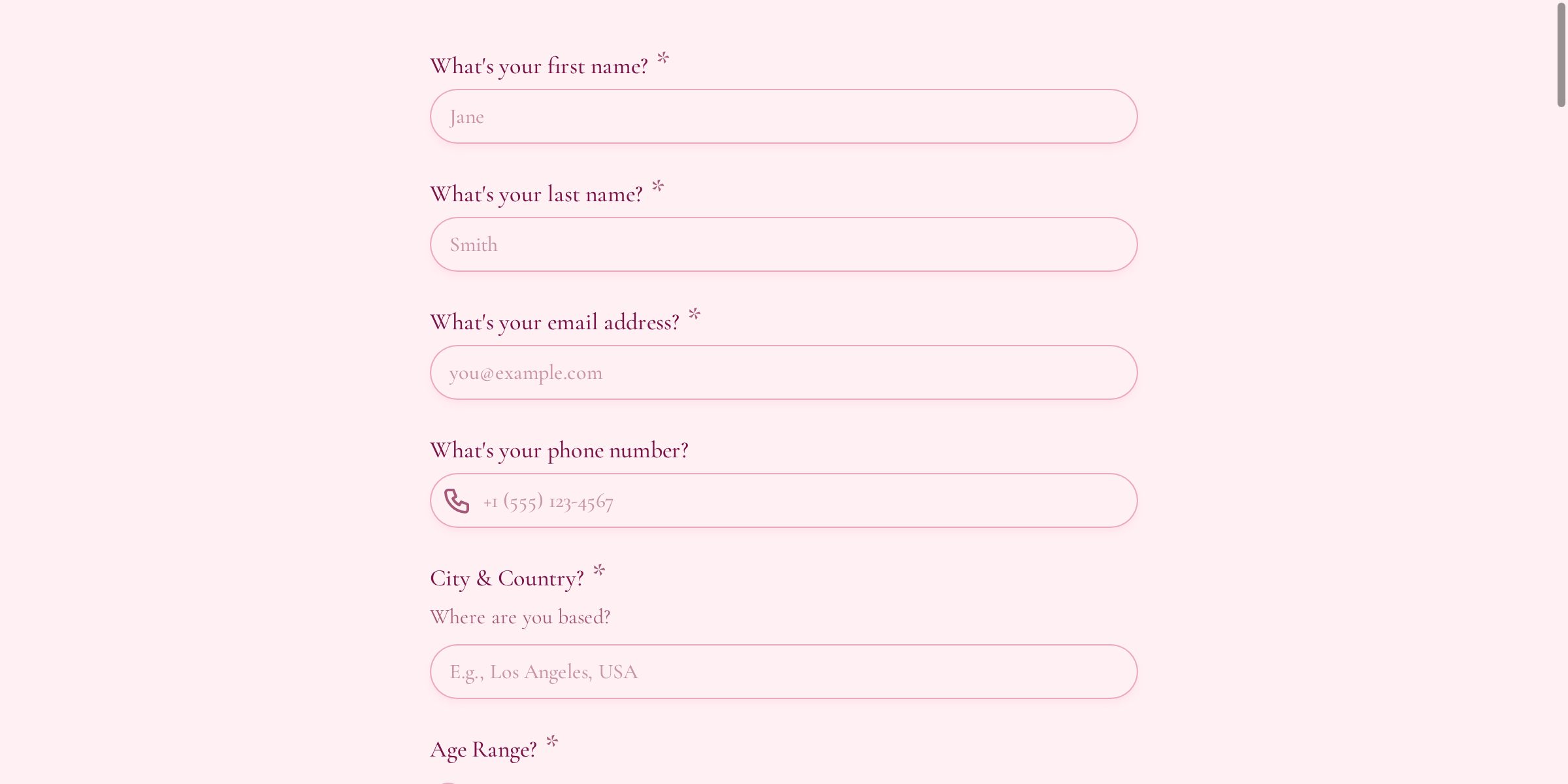 Beauty Brand Ambassador Application Form